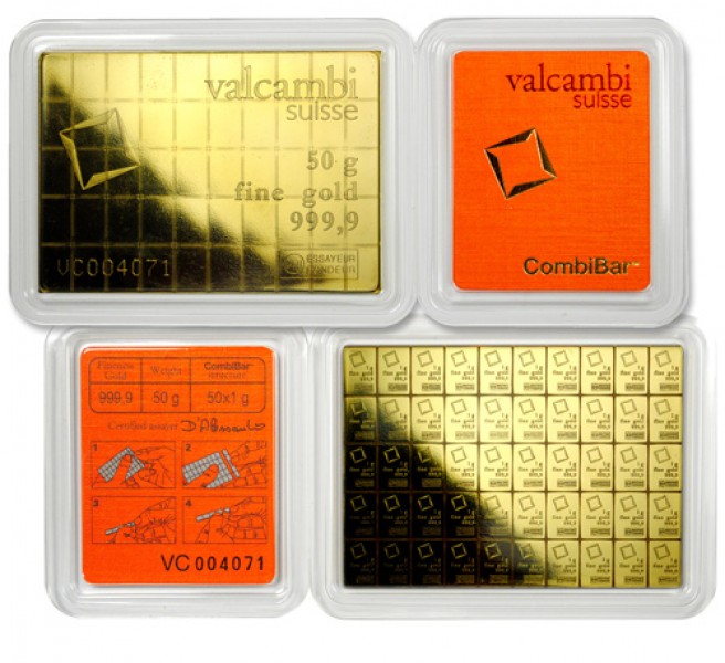 Valcambi 50 Gram Gold CombiBar - Colorado Gold